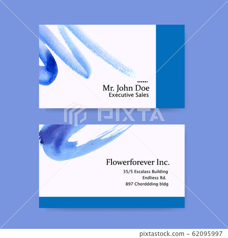 Splash color name card design with light blue - Stock Illustration ...