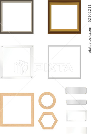 Metal frame wooden frame name plate set - Stock Illustration [62101211 ...