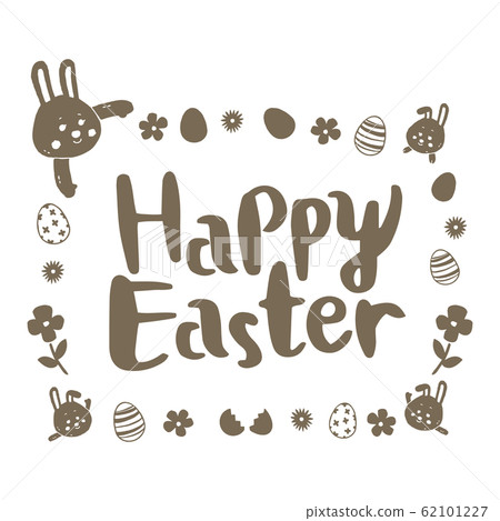 Happy Easter characters-rabbit and Easter eggs - Stock Illustration ...