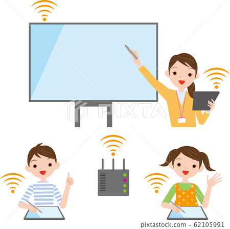 Elementary school digital learning, ICT education - Stock Illustration ...