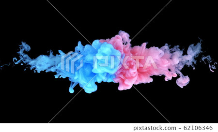 Red and blue ink streams mix in the center.... - Stock Illustration ...