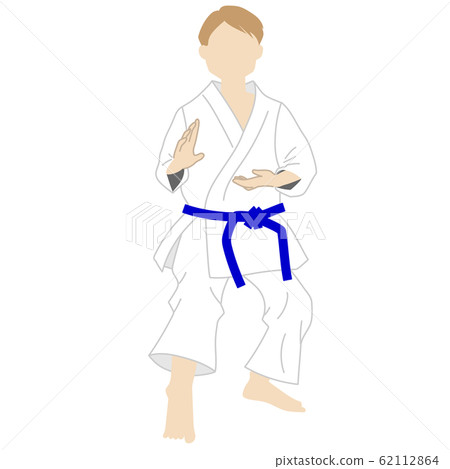 Illustration of a man doing karate (shape) - Stock Illustration ...