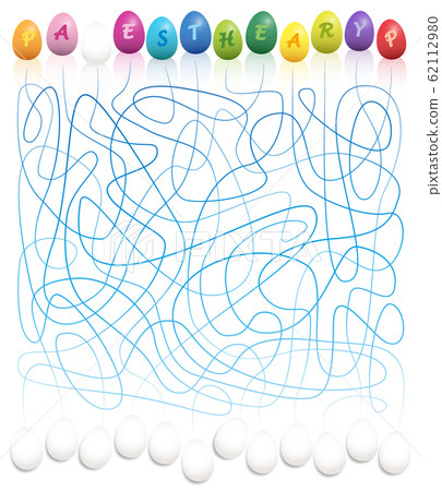 Easter egg labyrinth - connect the colored... - Stock Illustration ...