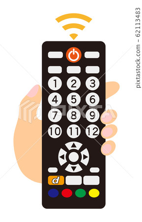 TV remote control operation illustration vector - Stock Illustration ...