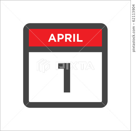 April 1 calendar icon with day of month - Stock Illustration [62113904 ...