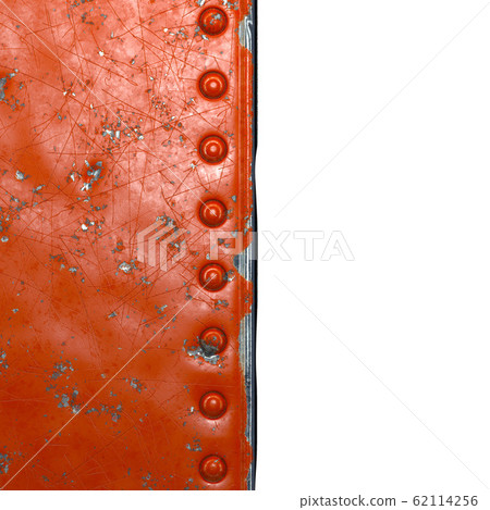 Strip of metal with rivets painted red on white... - Stock Illustration ...