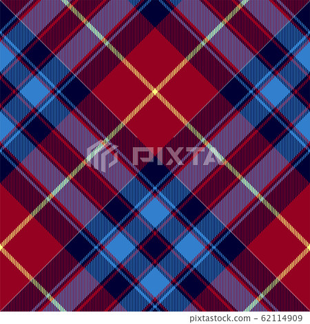 Blue red check plaid texture seamless pattern. - Stock Illustration ...