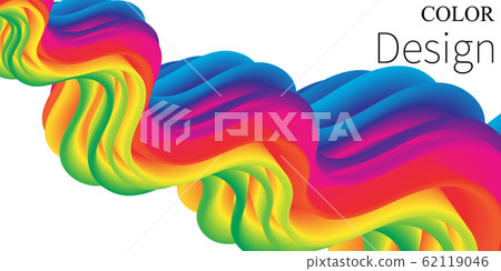 Rainbow Background. Wave Pattern. Fluid Flow. - Stock Illustration [62119046] - PIXTA