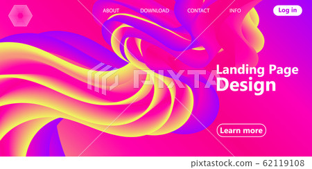 Fluid flow. Landing page. Liquid background.Vector - Stock Illustration ...