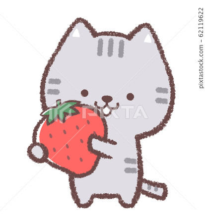 Strawberry cat - Stock Illustration [62119622] - PIXTA