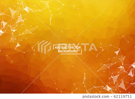 Abstract Orange Polygonal Space Dark Background - Stock Illustration ...