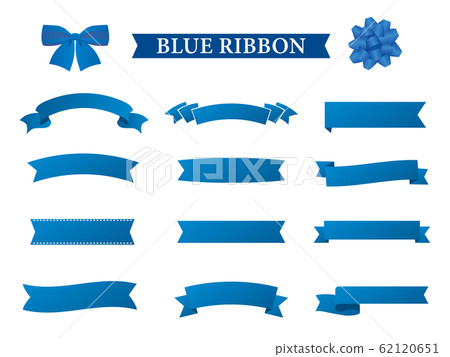 Blue ribbon material set - Stock Illustration [62120651] - PIXTA
