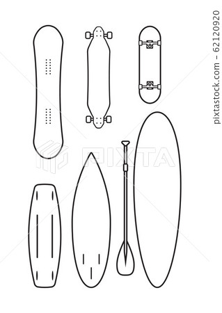 Vector flat black outline of different board - Stock Illustration ...