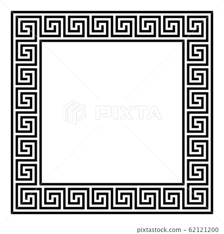 Square framed disconnected meander pattern made... - Stock Illustration ...