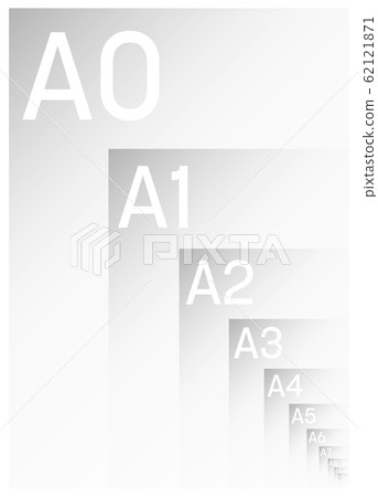 A Series Paper Sizes with labels. Simple flat... - Stock Illustration ...