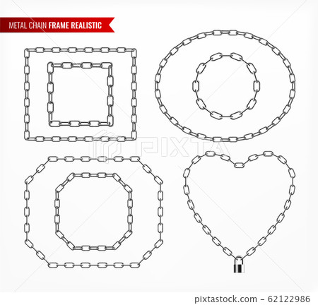 Metal Chain Frame Realistic Set - Stock Illustration [62122986] - PIXTA