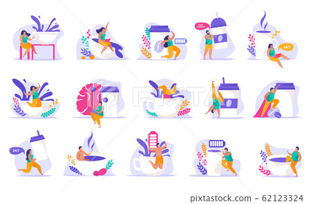 Caffeine Stimulating Icon Set - Stock Illustration [62123324] - PIXTA