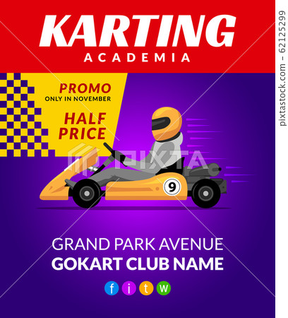 Go kart race background poster. Karting race... - Stock Illustration ...