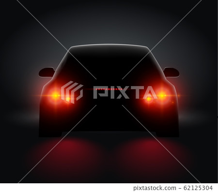 Car back view night light rear led realistic... - Stock Illustration ...