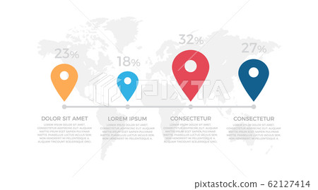 Set of orange, dark blue and red elements for... - Stock Illustration ...