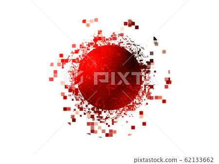 Pixelated red sphere dispersed - Stock Illustration [62133662] - PIXTA