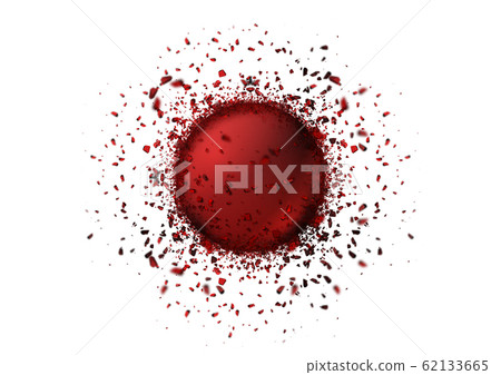 Pixelated red sphere dispersed - Stock Illustration [62133665] - PIXTA