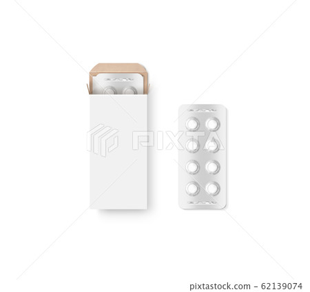 Blank white pill box design mockup set,... - Stock Illustration ...