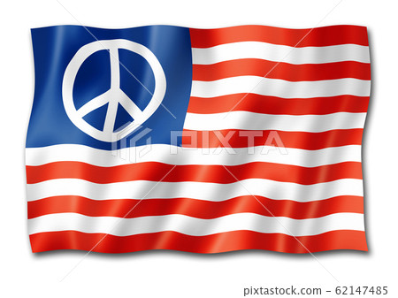 United States peace flag isolated on white - Stock Illustration ...