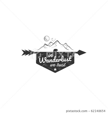 in wanderlust we trust logo vector illustration... - Stock Illustration ...
