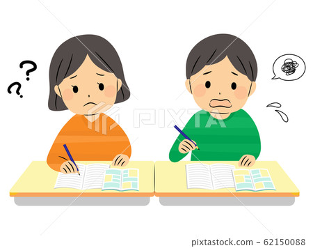 Children who cannot keep up with study - Stock Illustration [62150088 ...
