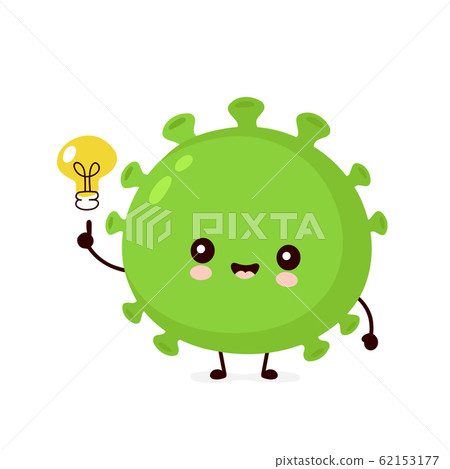 Cute happy good probiotic bacteria with lightbulb - Stock Illustration ...