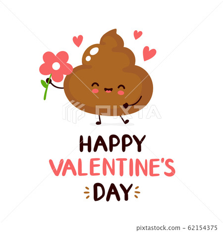 Cute happy smiling poop with flower character - Stock Illustration ...