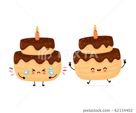 Cute happy and cry layered birthday party cake - Stock Illustration ...