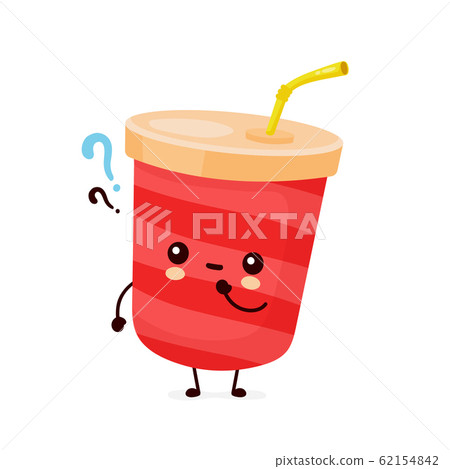 Cute happy soda water cup with question mark - Stock Illustration ...