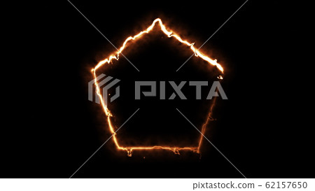 Computer generated fire polygon on black... - Stock Illustration ...