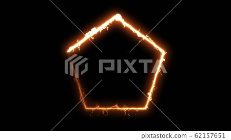 Computer generated fire polygon on black... - Stock Illustration ...