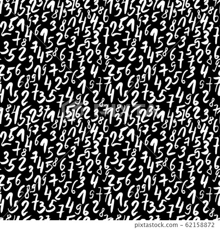 Seamless pattern with handdrawn numbers. Digits... - Stock Illustration ...
