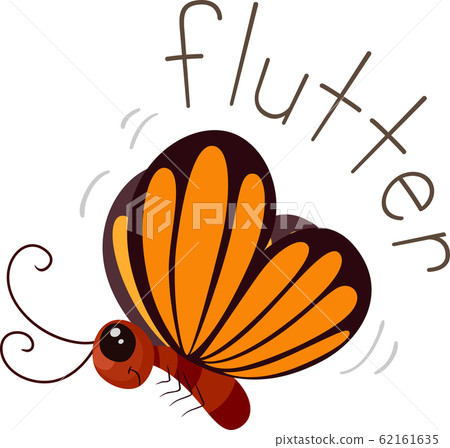 Butterfly Sound Flutter Illustration - Stock Illustration [62161635 ...