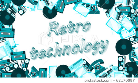 Frame of old vintage retro electronics - Stock Illustration [62170097 ...