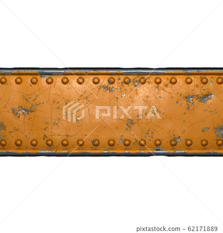 Rusty metal strip with rivets on the center... - Stock Illustration ...