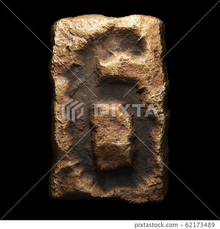 Rocky number 6. Font of stone isolated on black... - Stock Illustration ...