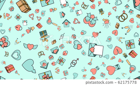 Texture seamless pattern from a set of love - Stock Illustration ...