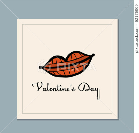 Valentine's day greeting card design with kiss. - Stock Illustration ...