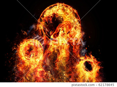 Multiple fireballs - Stock Illustration [62178645] - PIXTA