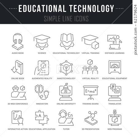 Set Vector Line Icons of Educational Technology - Stock Illustration ...