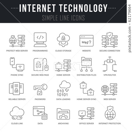 Set Vector Line Icons of Internet Technology-插圖素材 [62179664] - PIXTA圖庫