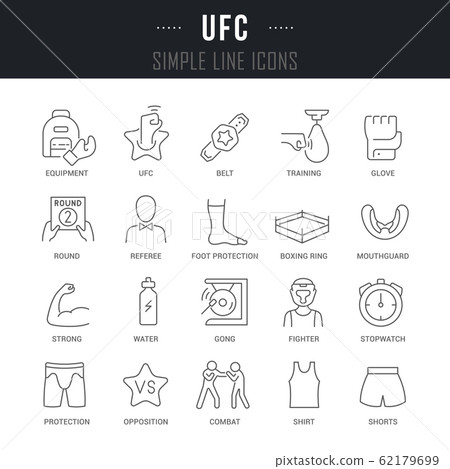 Set Vector Line Icons of UFC - Stock Illustration [62179699] - PIXTA