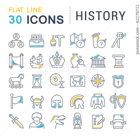 Set Vector Line Icons of History. - Stock Illustration [62179711] - PIXTA