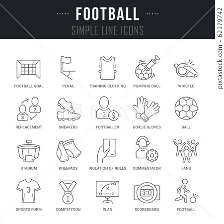 Set Vector Line Icons of Football. - Stock Illustration [62179742] - PIXTA
