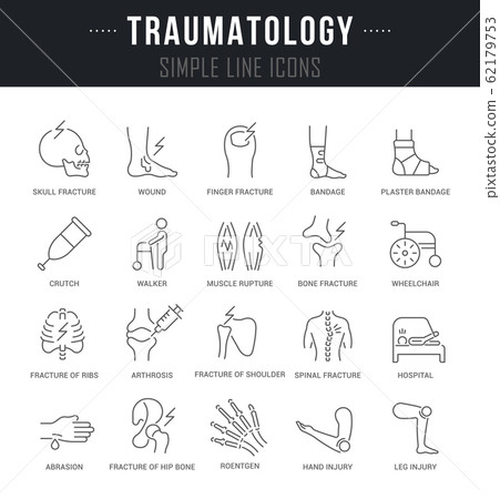 Set Vector Line Icons of Traumatology. - Stock Illustration [62179753 ...